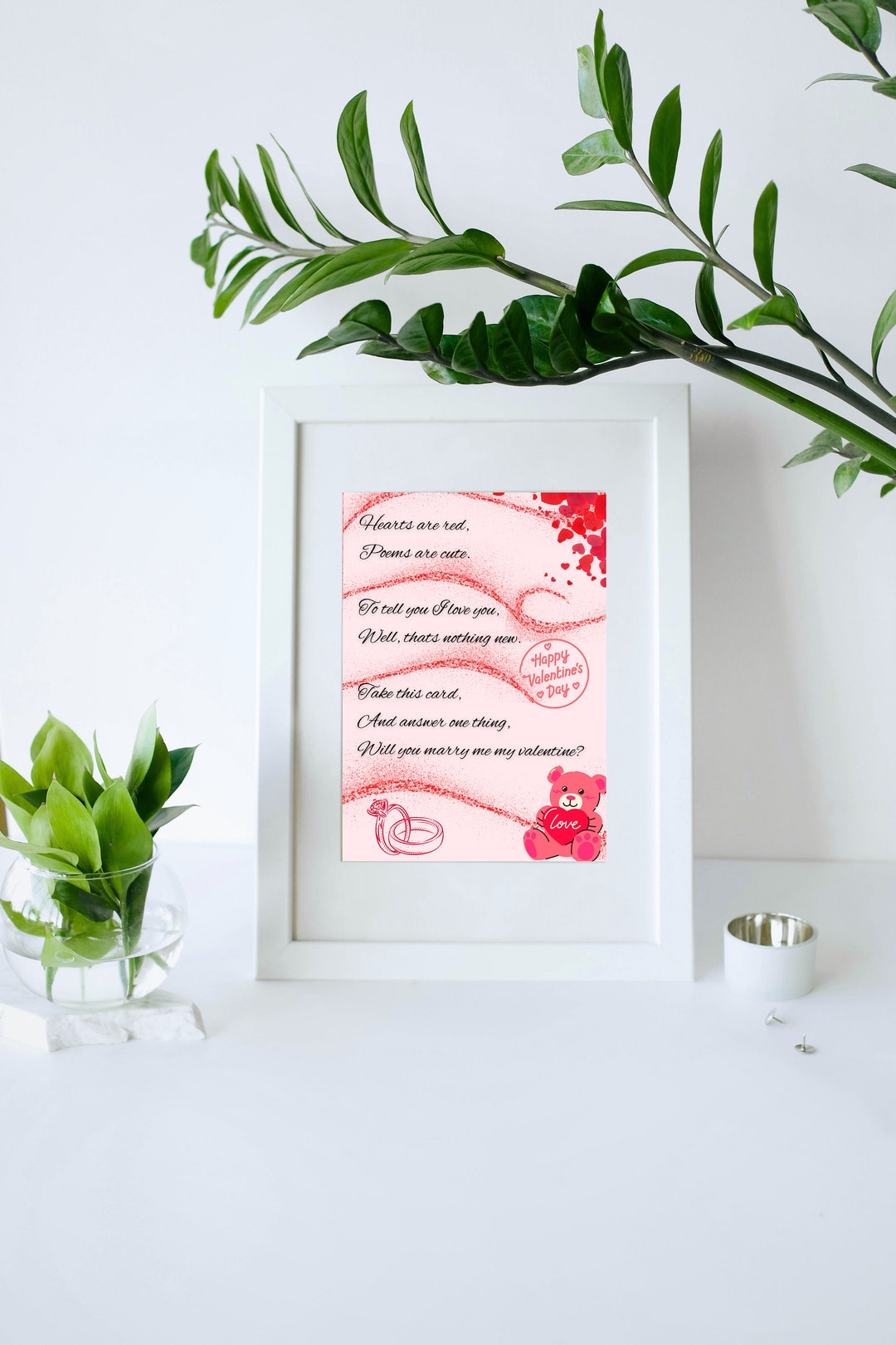 Marry Me Valentines Poem Printable PDF Printable Card or Poster for ...