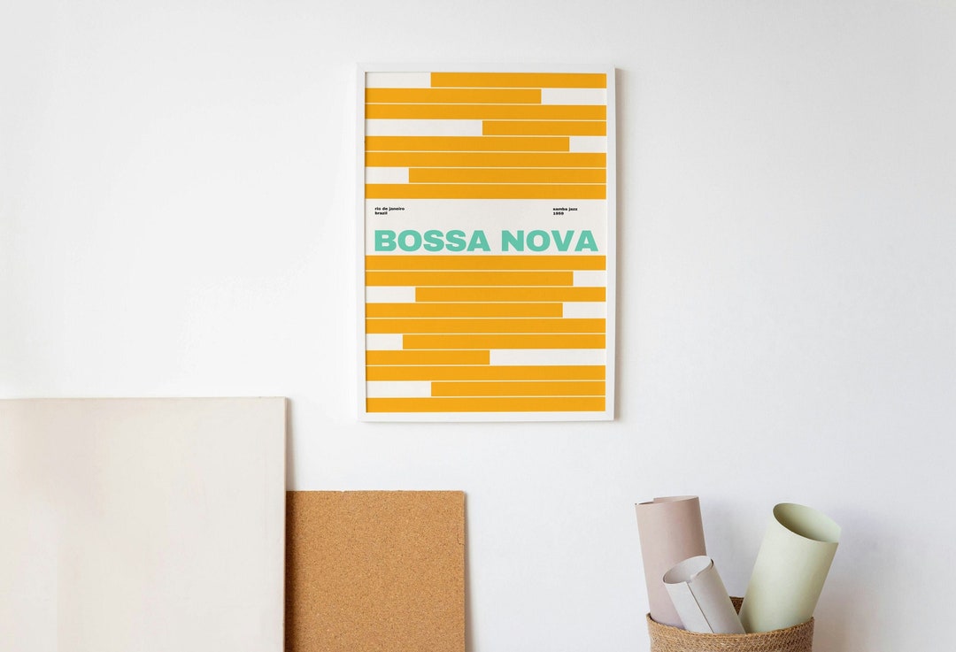 Bossa Nova Retro Poster | Vintage | Colorful Poster | Music Gift ...