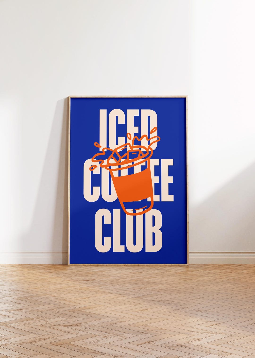 Iced Coffee Club Poster, Kitchen Wall Art, Coffee Club Print, Coffee ...