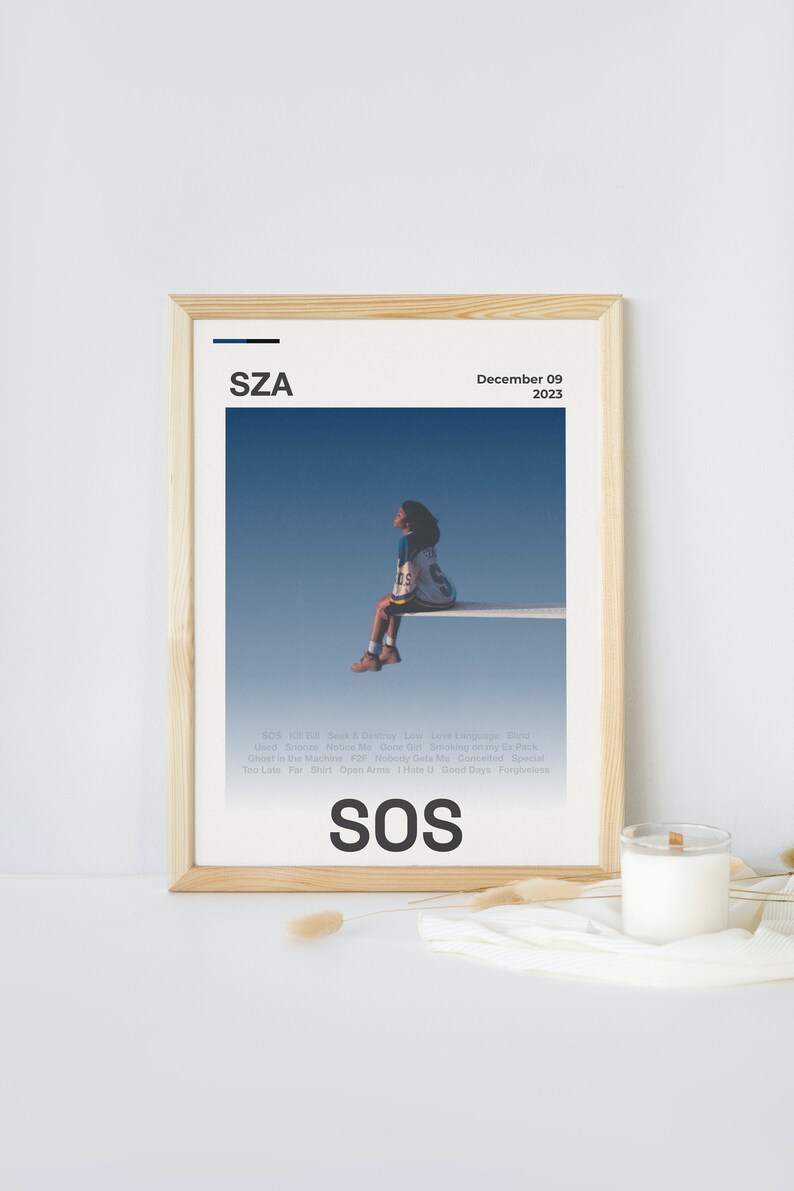 SZA SOS Inspired Minimalist Retro Poster - Etsy