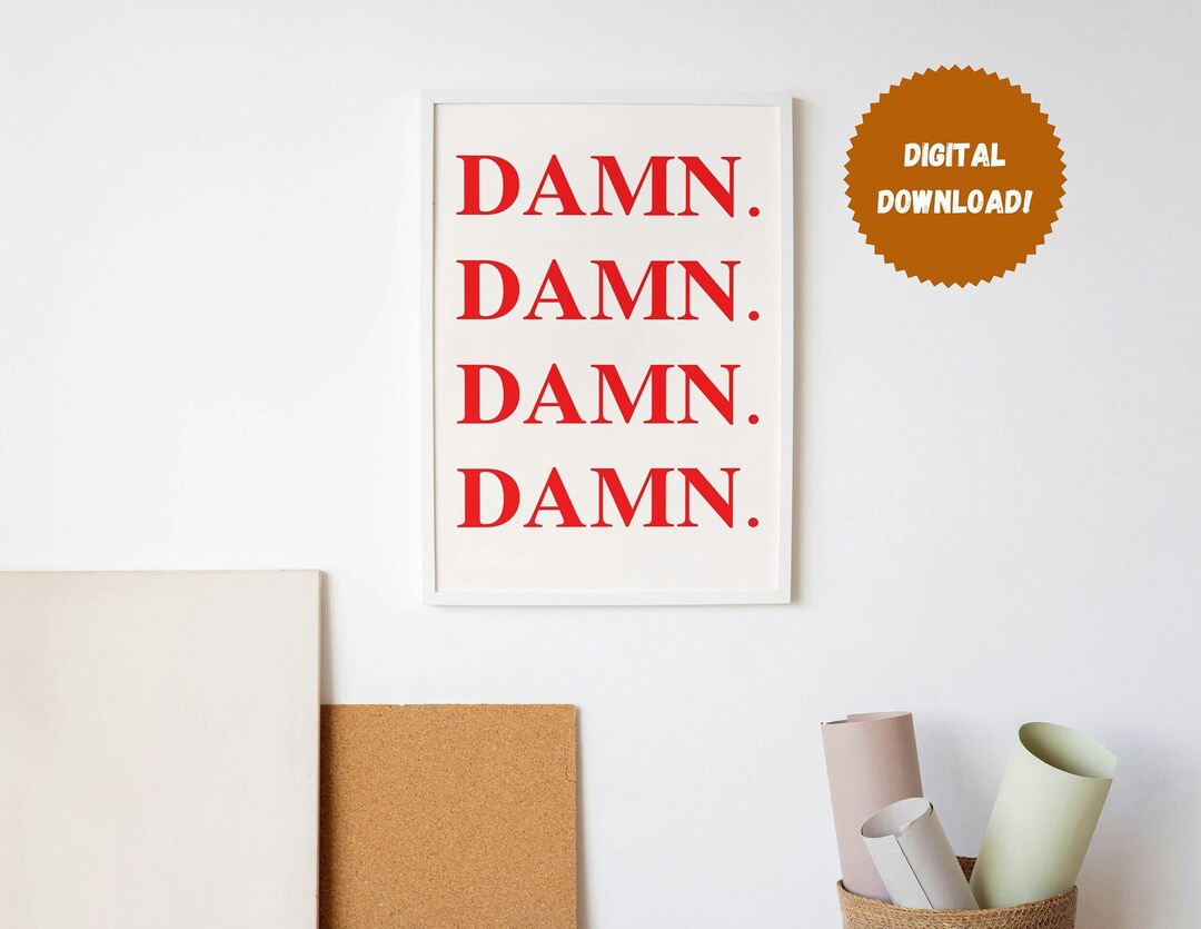 DAMN Digital Print | Kendrick Lamar Digital Download | Typography | Hip ...