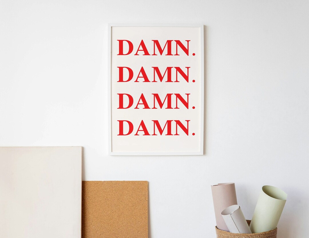 DAMN Kendrick Lamar Poster | DAMN. Print | Typography | Album Cover ...