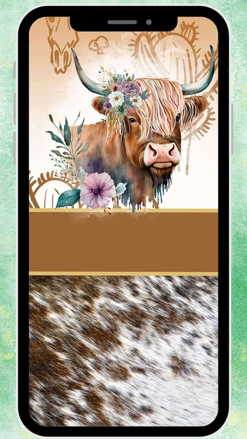 Western Highland Cow Phone Wallpaper - Etsy