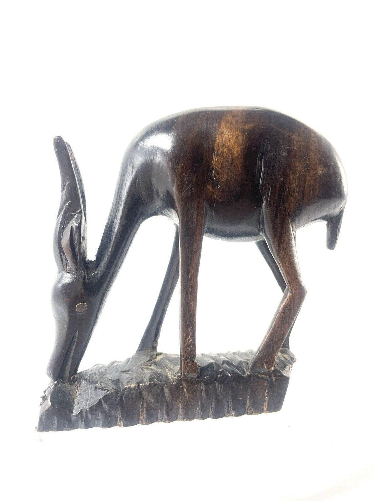 Vintage Ghana African Hand Carved Wood Gazelle Antelope 4in Figure - Etsy