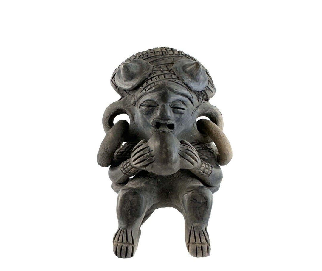 Ancient Native Clay Whistle Inca Mayan Deity Black Hand Carved Peru - Etsy