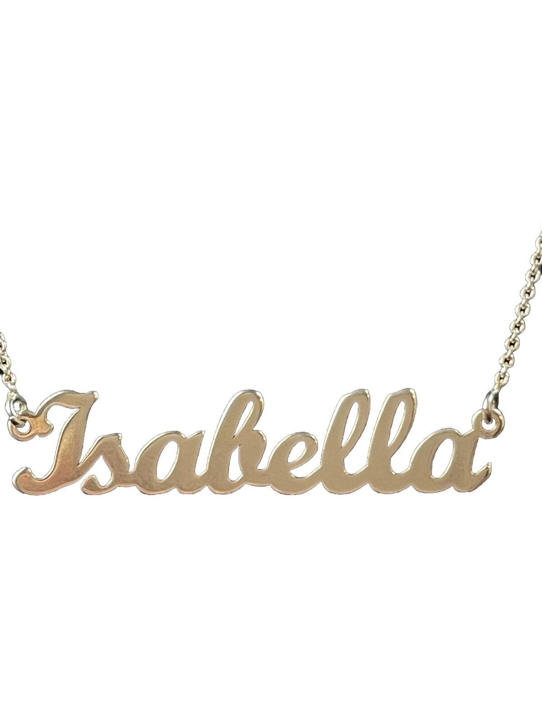 Personalized Nameplate Necklace 925 Sterling Silver Cursive Isabella - Etsy