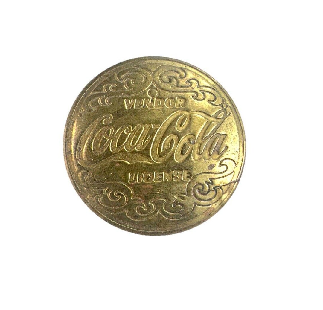 Vtg 1930s Brass Coca-cola Pin Round Brooch Vendor License Badge 1.75 - Etsy