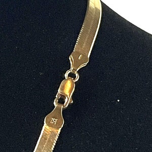 Sterling Silver Gold Tone Herringbone Chain Link Necklace 18" - Etsy