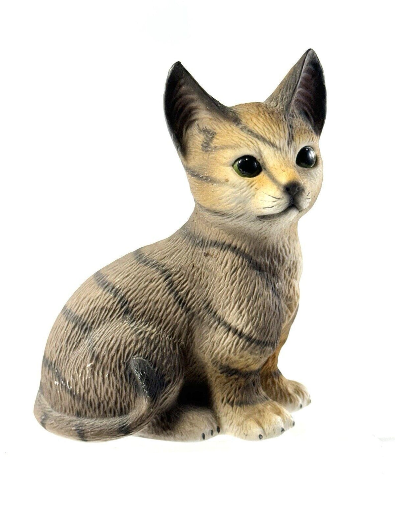 Vintage Tabby Cat Ceramic Hand Painted Figurine 6 in Signed B - Etsy