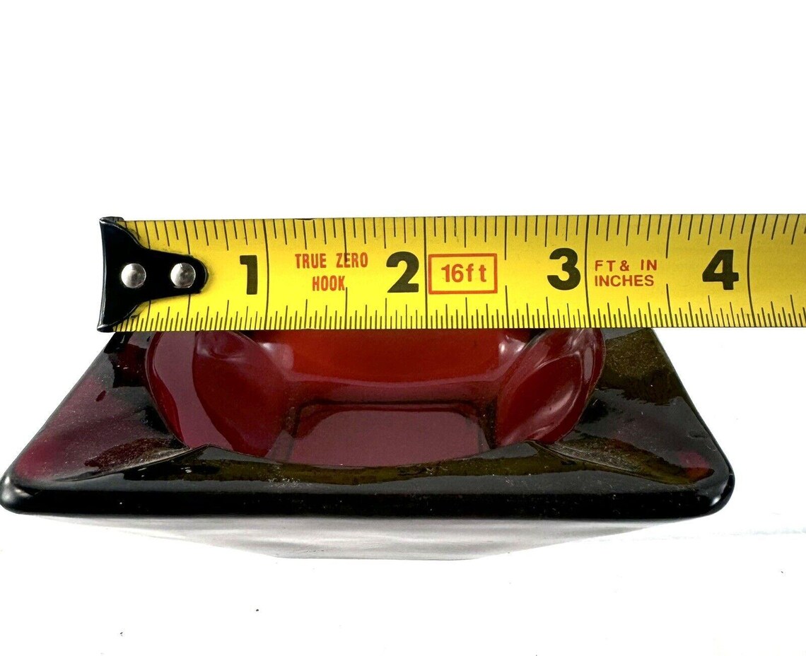 Anchor Hocking Ruby Red Ashtray Glass Royal Square 3 1/2 Vintage - Etsy