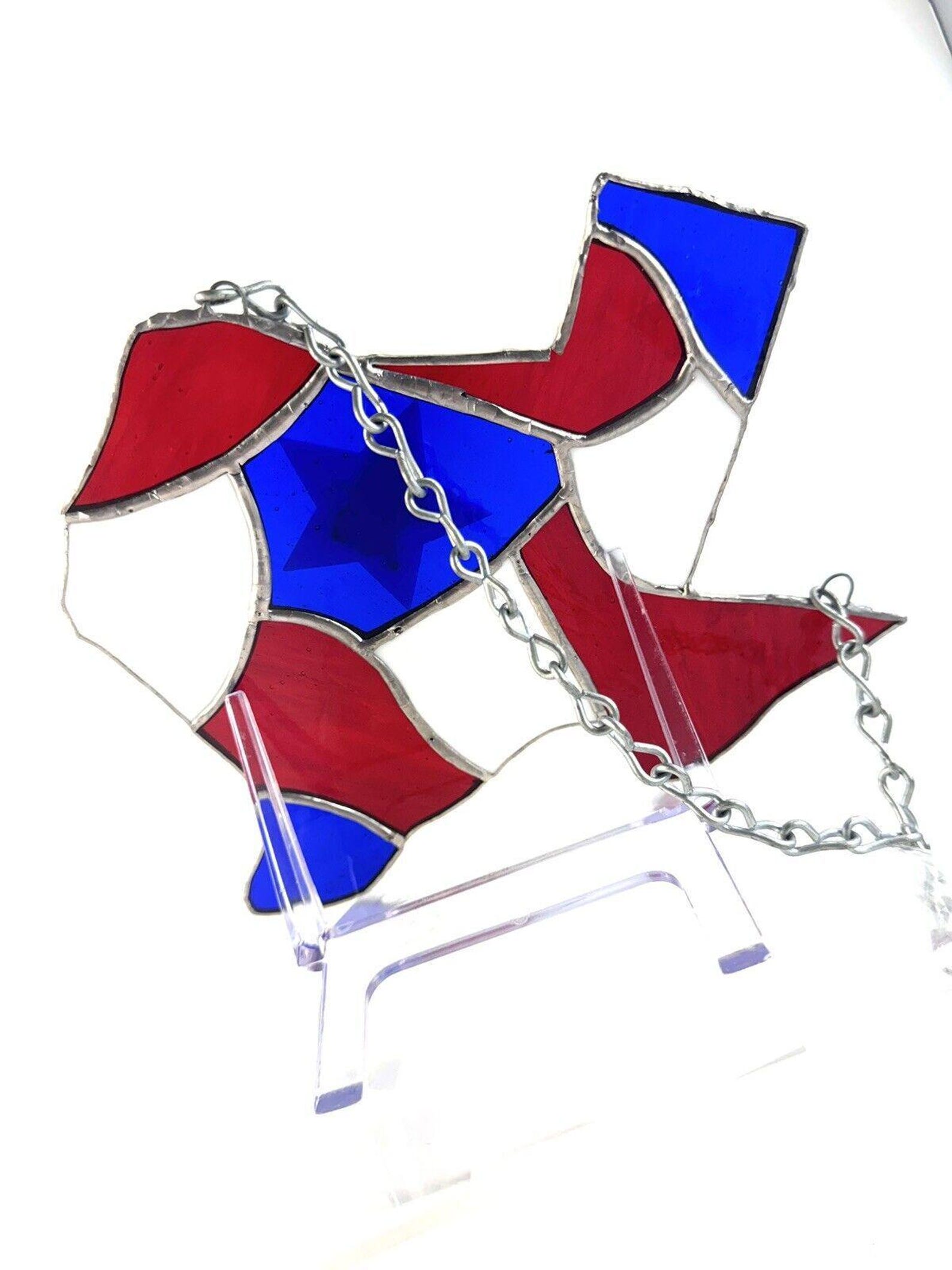 Large Texas Star Stained Glass Window Hanging Sun Catcher - Etsy
