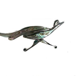 Vintage Silver and Abalone Roadrunner Brooch 925 Silver Bird - Etsy