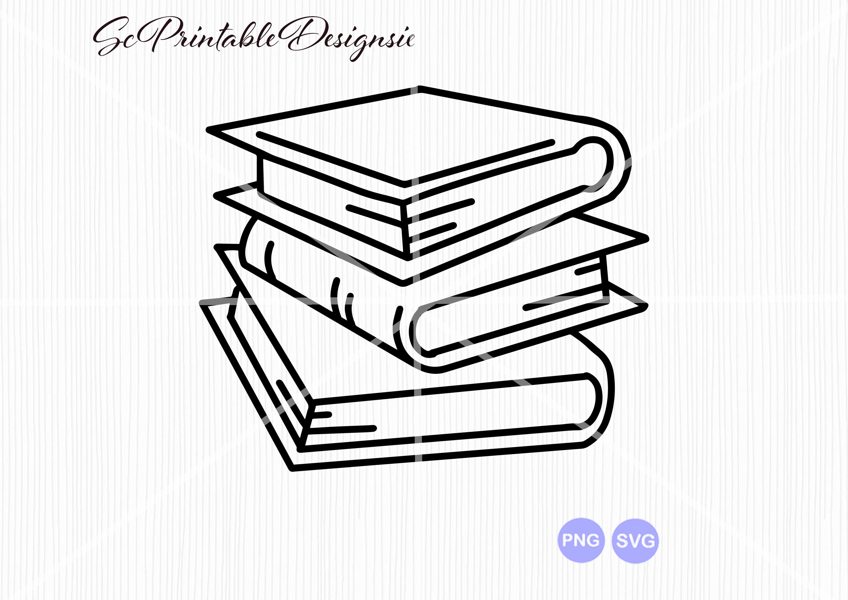 Libros apilados svg libro svg libros svg lectura svg | Etsy