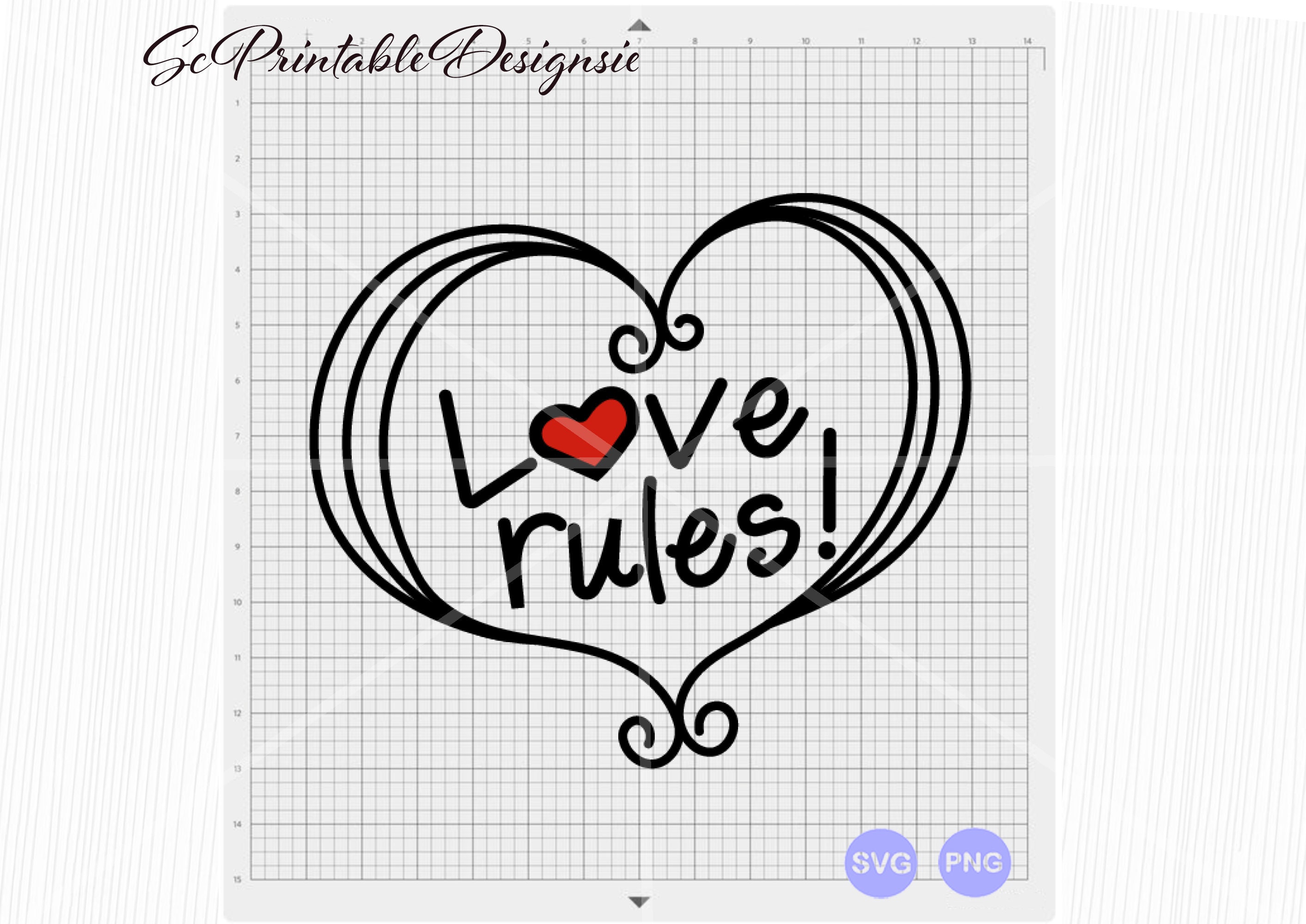 Love Heart Rules SVG, Heart Clipart, Love Rules Heart, Love Rules Png ...