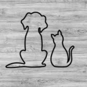 Dog and Cat Best Friends Outline Svg,cat Png,dog and Cat Png, Dog and ...