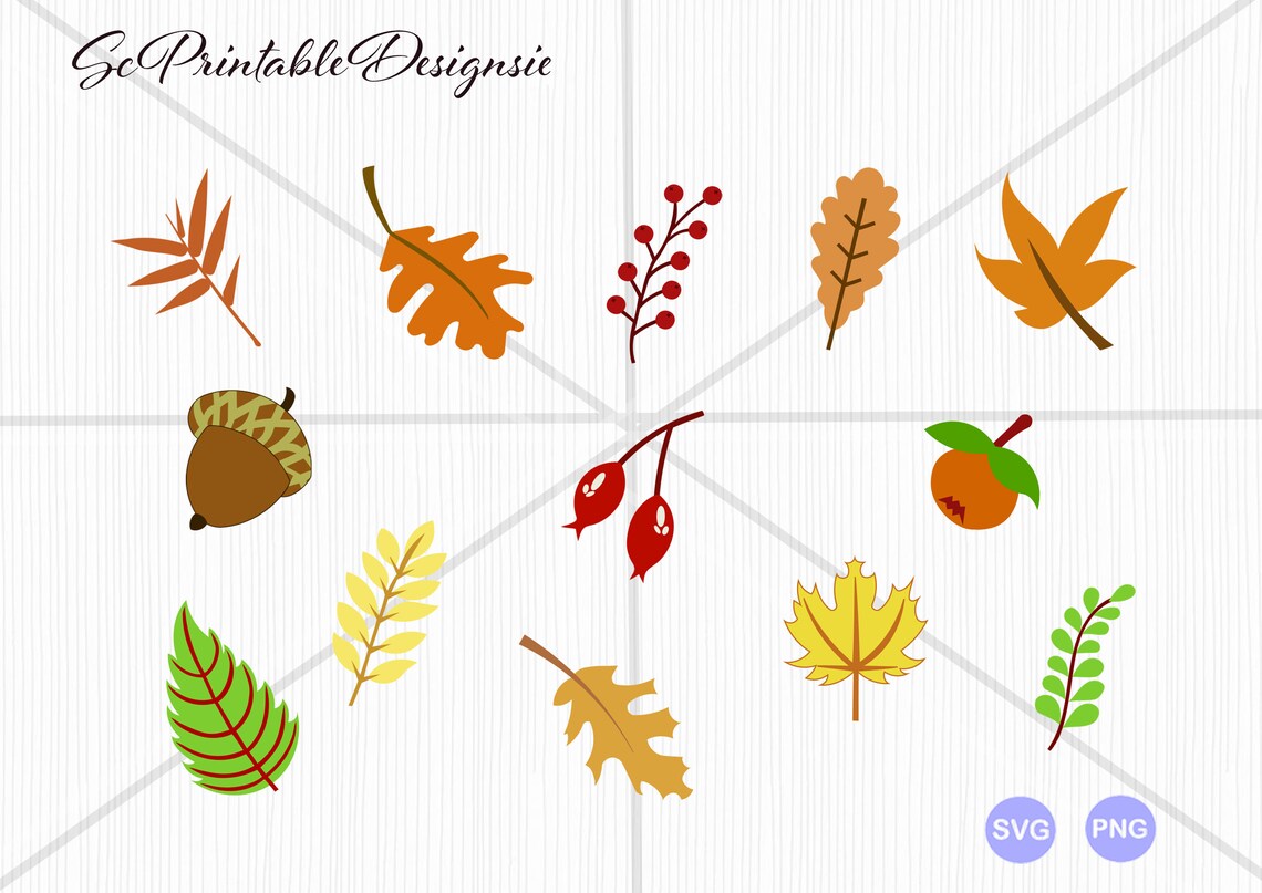 Autumn Leaves Svg, Autumn Svg, Acorn Svg, Leaf Clipart Svg, Autumn ...