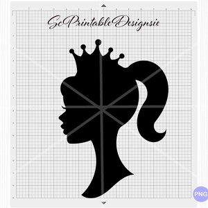 Princess Silhouette Head Svg, Womans Head, Head Shot Svg, Lady Head Svg ...