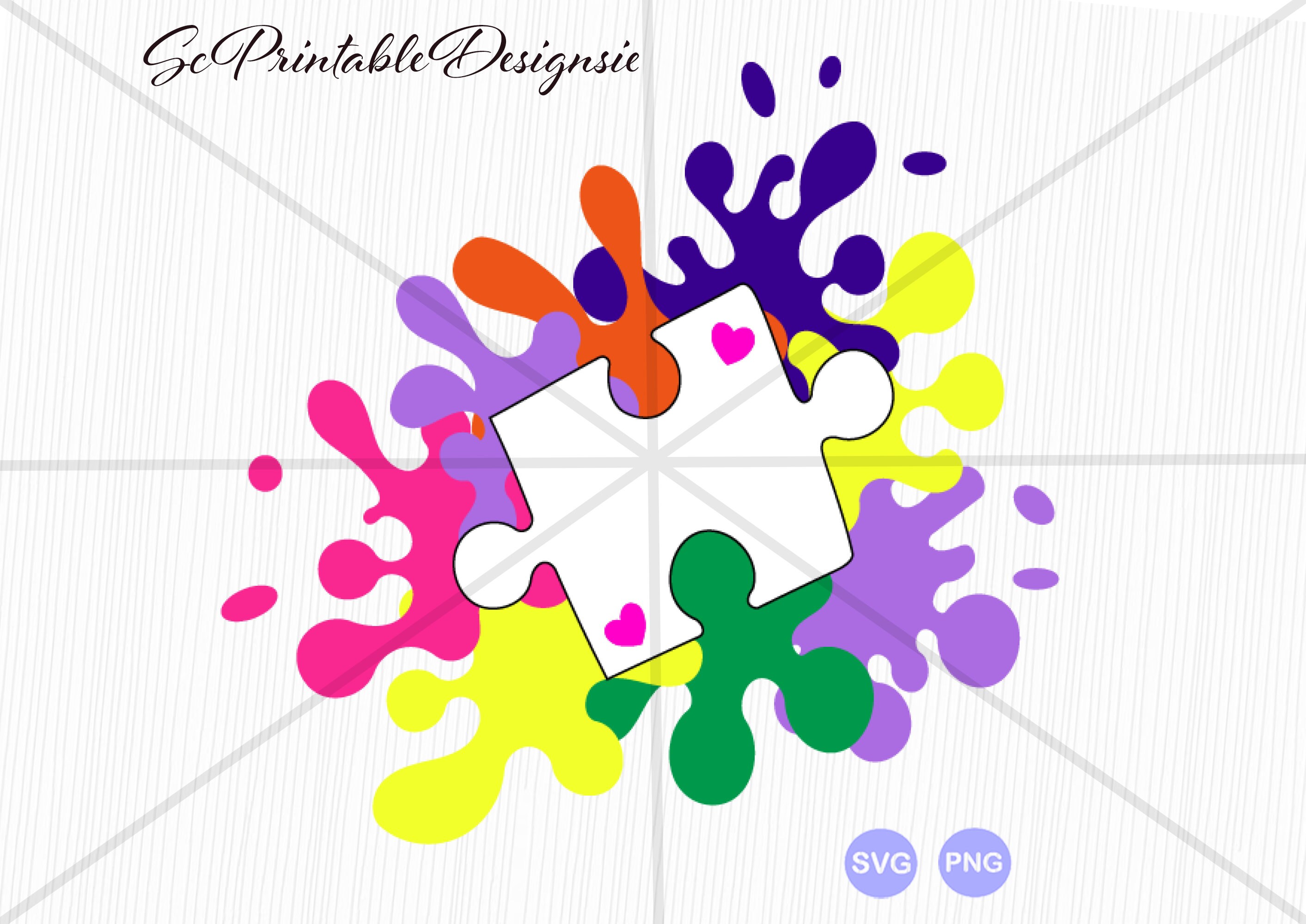 Autismo SVG, Autism Jigsaw SVG, Autism Colour Splash, Autism vector ...