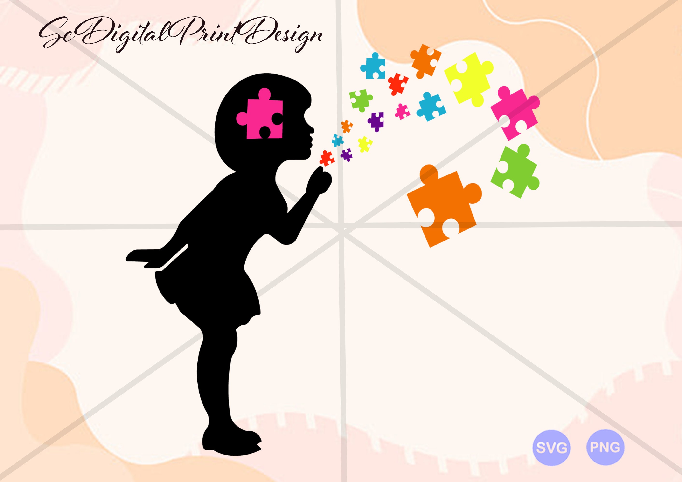 Autism Girl SVG, Autism SVG, Autism Clipart, Autism Vector, Autism Girl ...