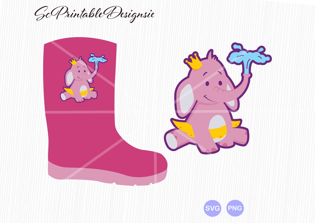 Girls Boot Svg, Girls Decal Svg, Elephant Svg,welly Boot Svg,kids Decal ...