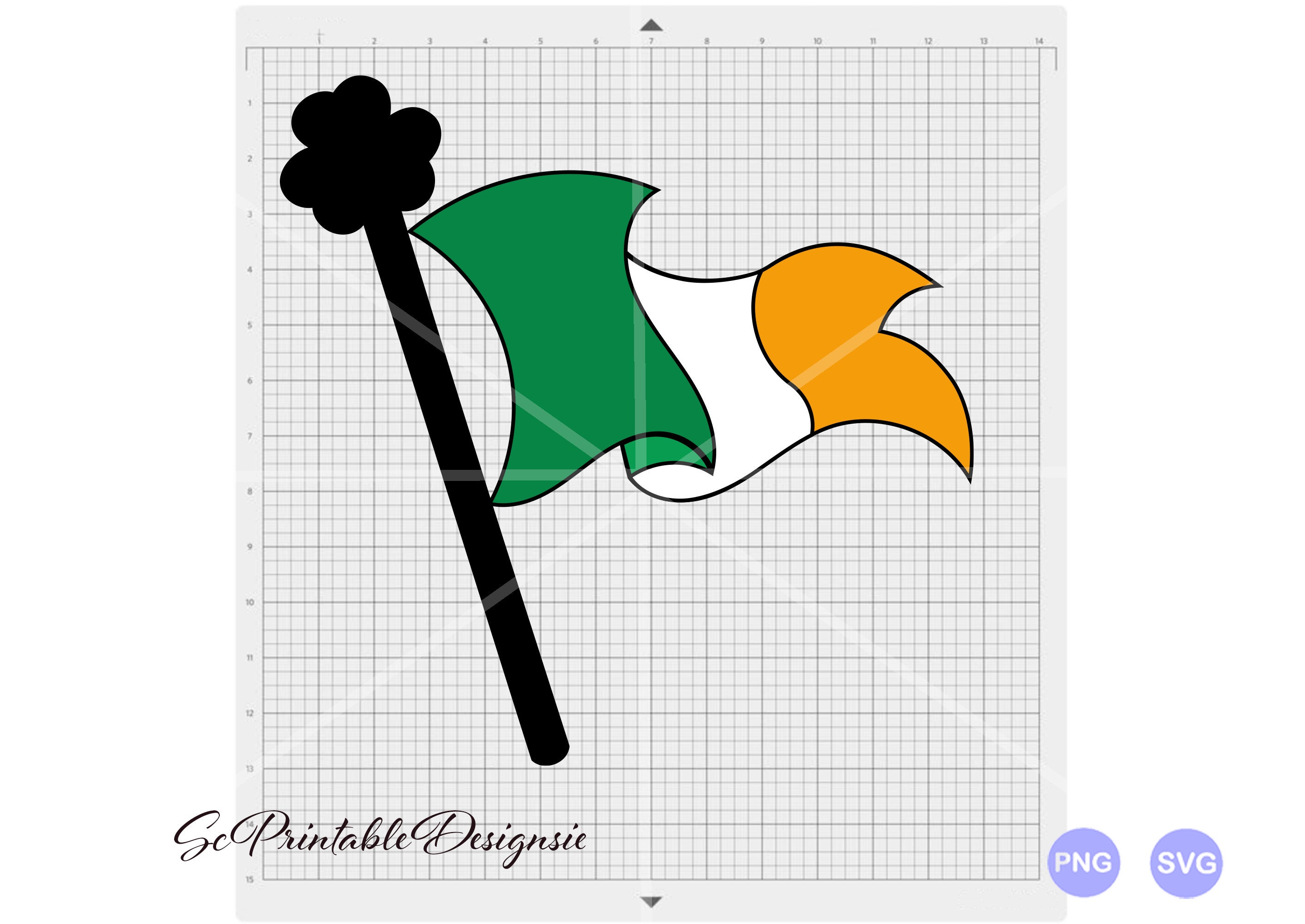 St.patrick's Day Flag Svg, Irish Flag Svg, Cricut Silhouette Cut File ...