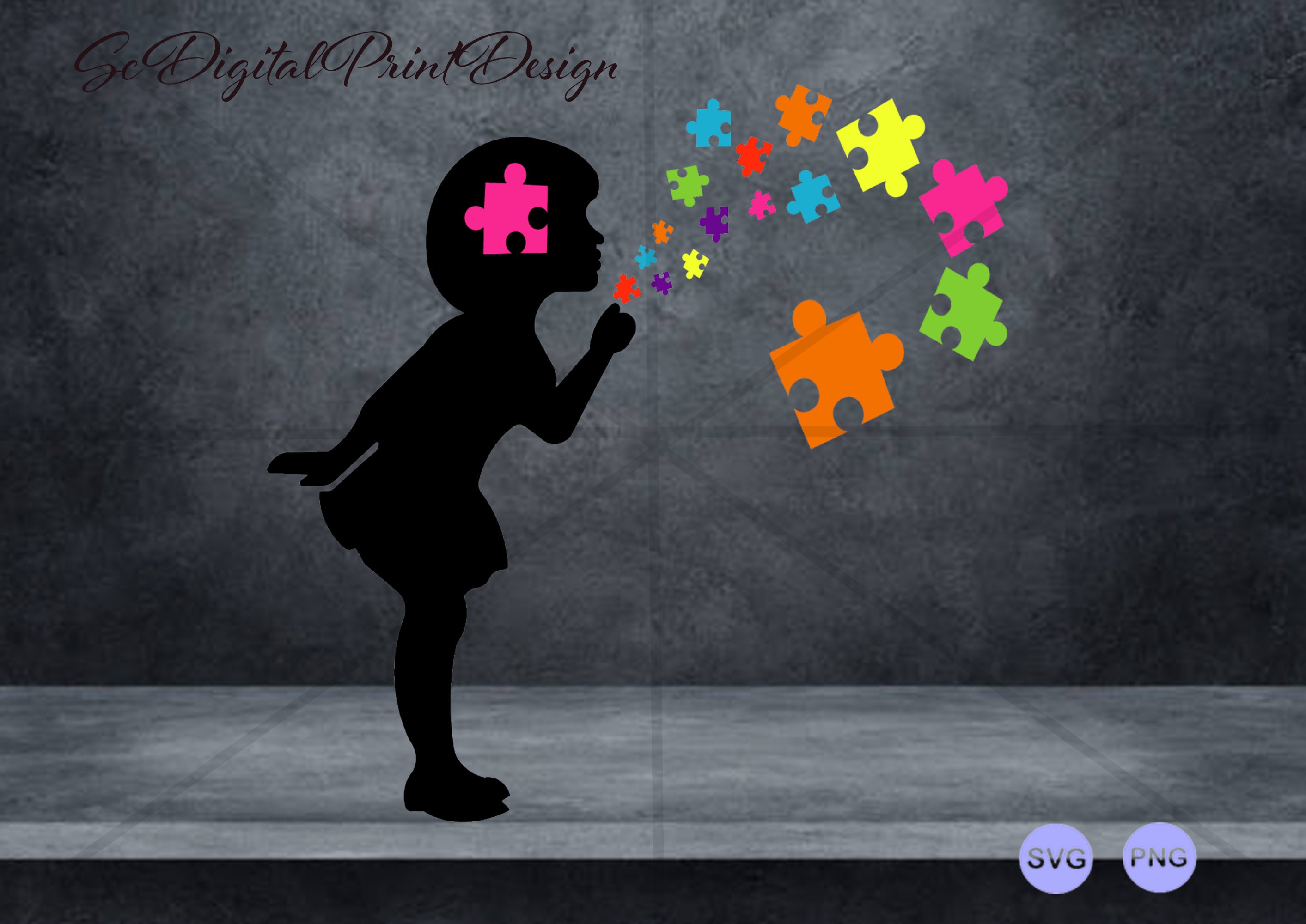 Autism Girl SVG, Autism SVG, Autism Clipart, Autism Vector, Autism Girl ...