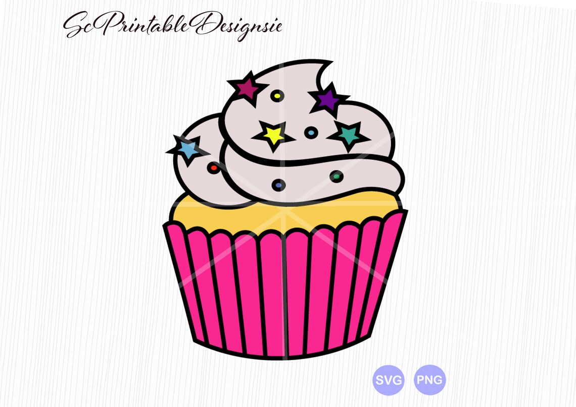 Cupcake Svg, Cupcake Png, Sweets Svg, Clipart, Circut Files, Silhouette ...
