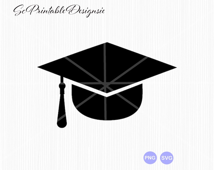 Graduation Hat SVG, Graduate Cap Silhouette, College Clipart, Academic ...