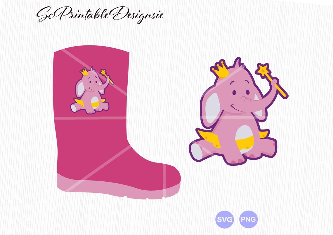 Girls Boot Svg Girls Decal Svg Elephant Svgwelly Boot - Etsy