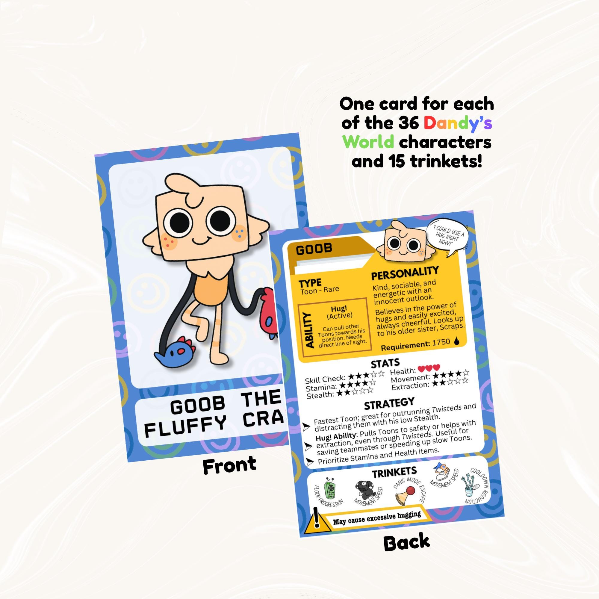 Dandy’s World | 53 Character Strategy Trading Cards - Etsy