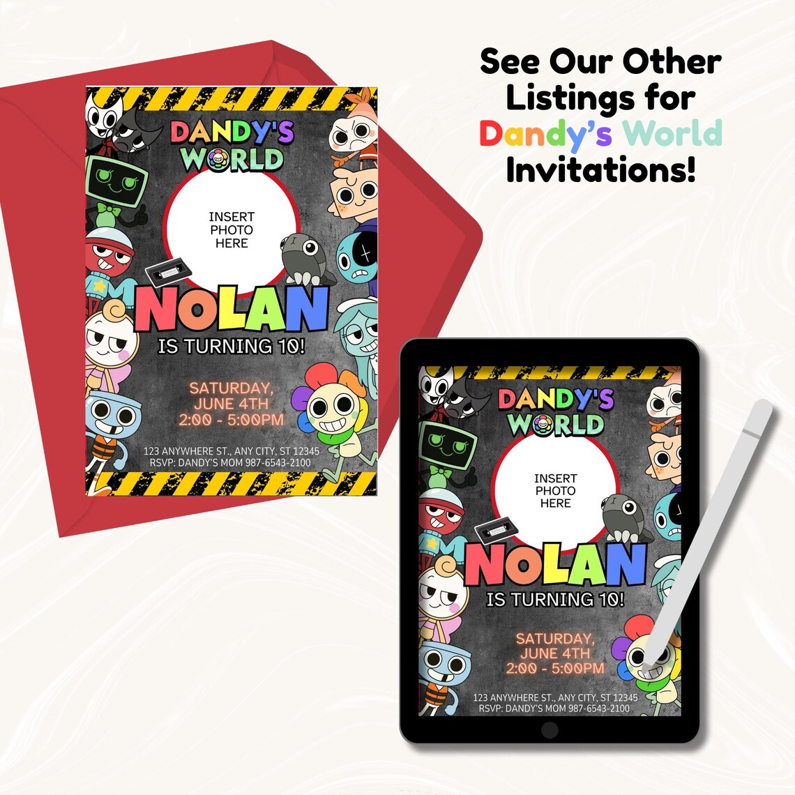 Dandy's World Bingo & Toon Clue Game: Birthday Party Fun (PDF Download ...