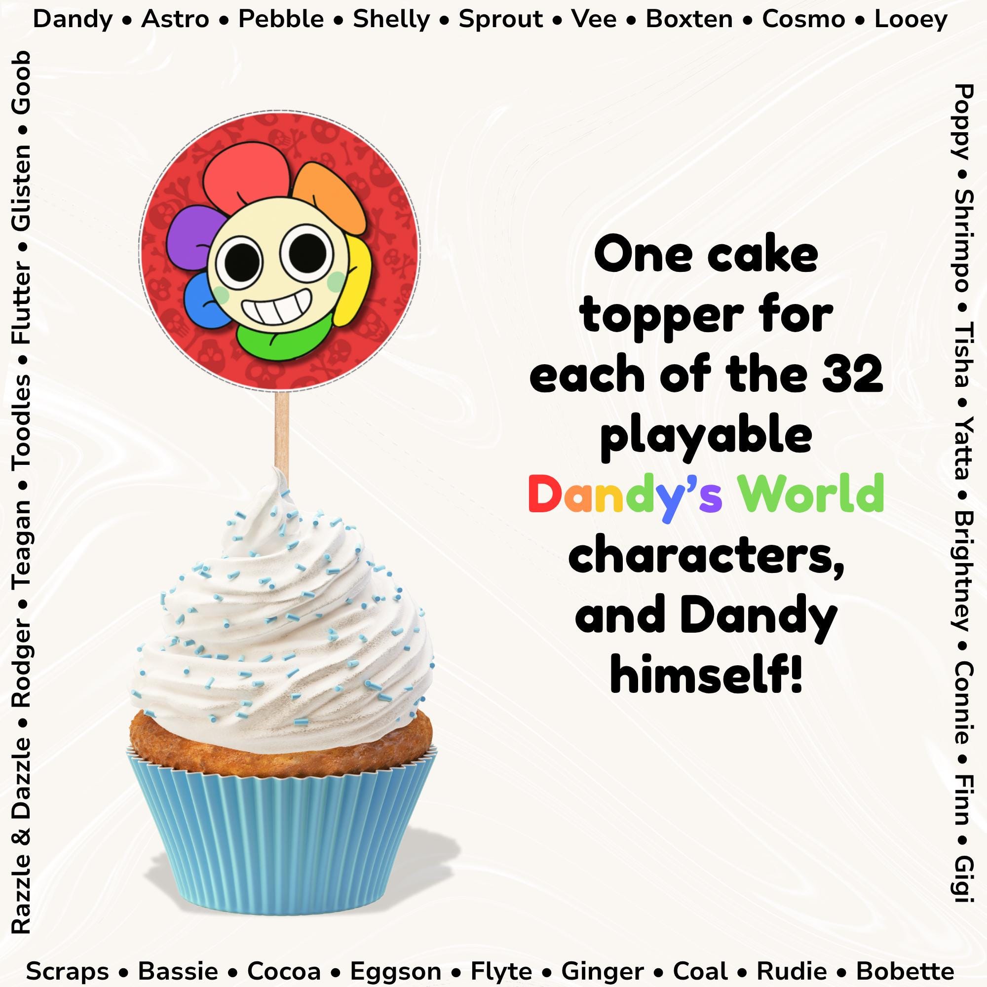 Dandy's World Birthday Cake or Cupcake Toppers - Etsy