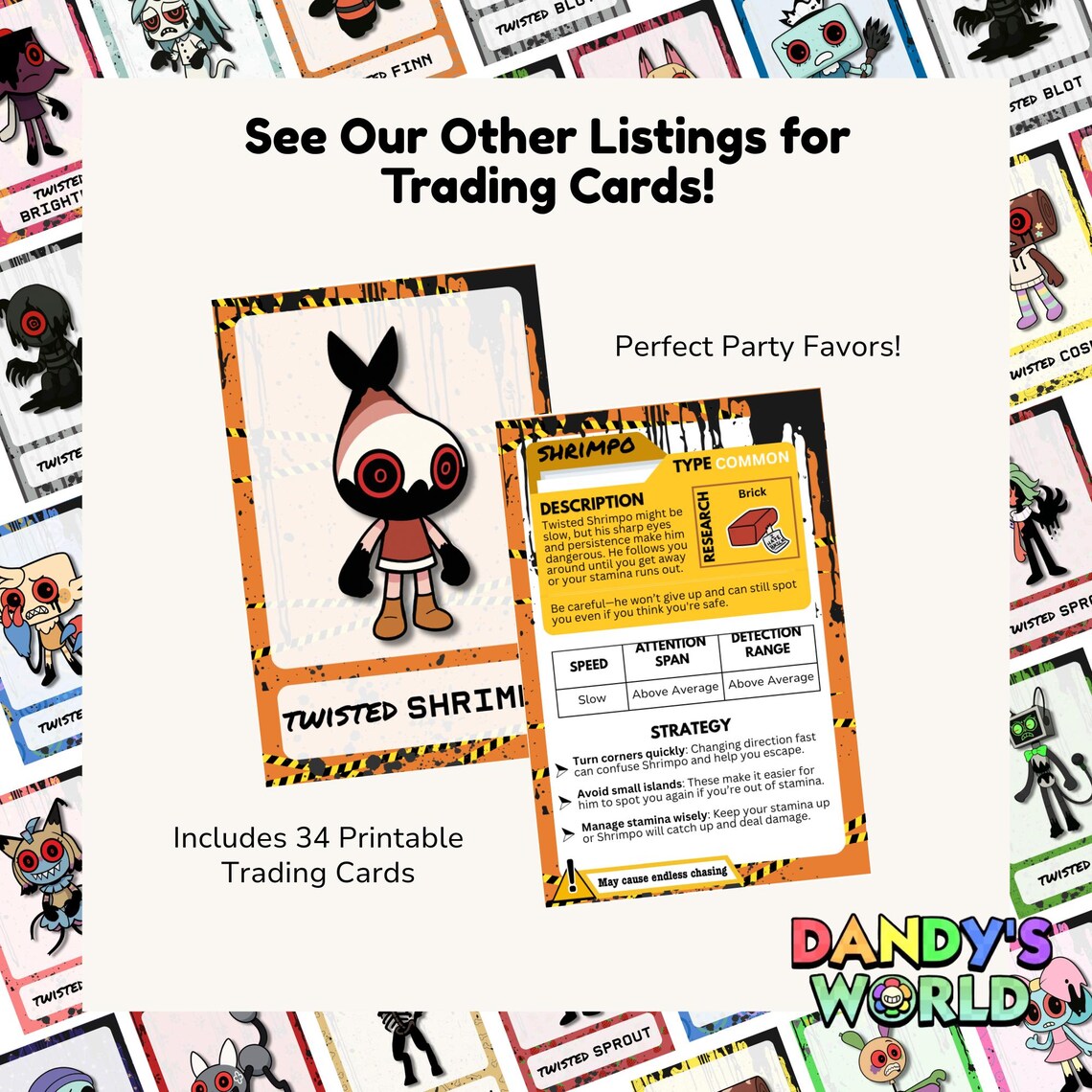 Dandy's World Bingo & Toon Clue Game: Birthday Party Fun (PDF Download ...