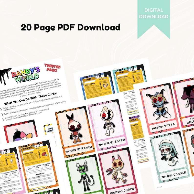 Dandys World Player Trading Cards • TWISTED PACK • DIGITAL Download ...