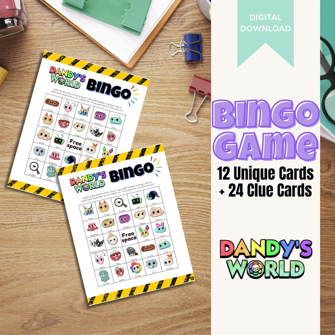 Dandy's World Bingo & Toon Clue Game: Birthday Party Fun (PDF Download ...