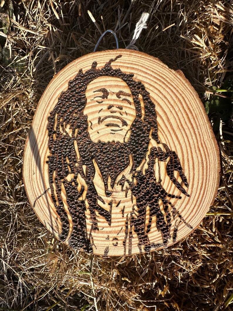 Bob Marley Silhouette - Wood Burned Pyrography Artwork - Etsy