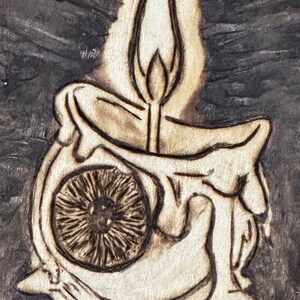 Light of My Eye Candle - Wood Burned Pyrography Artwork - Etsy