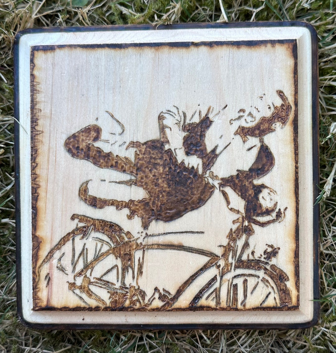 Pee-wee Herman / Bike Ride - Wood Burned Pyrography Artwork - Etsy