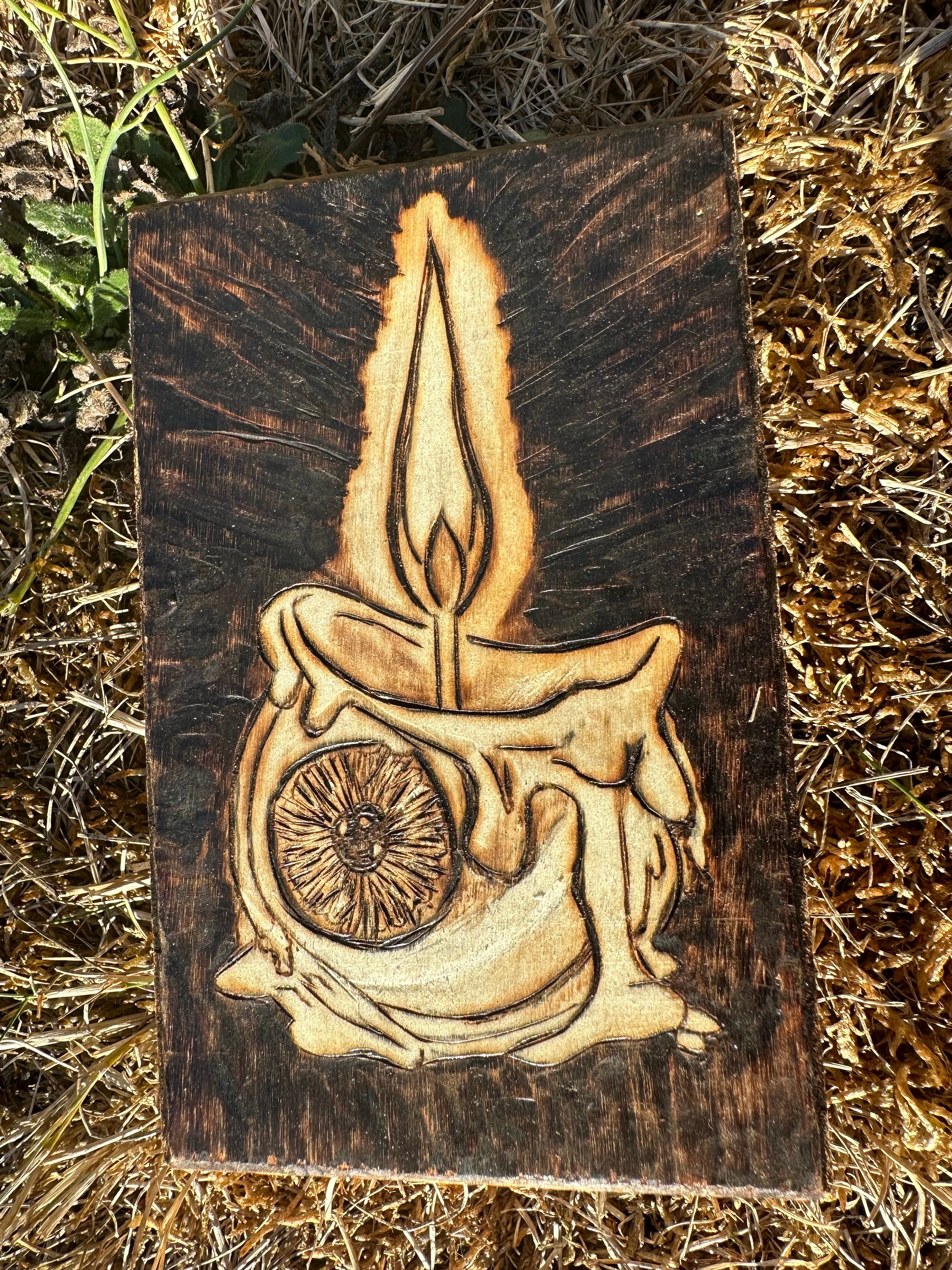 Light of My Eye Candle - Wood Burned Pyrography Artwork - Etsy