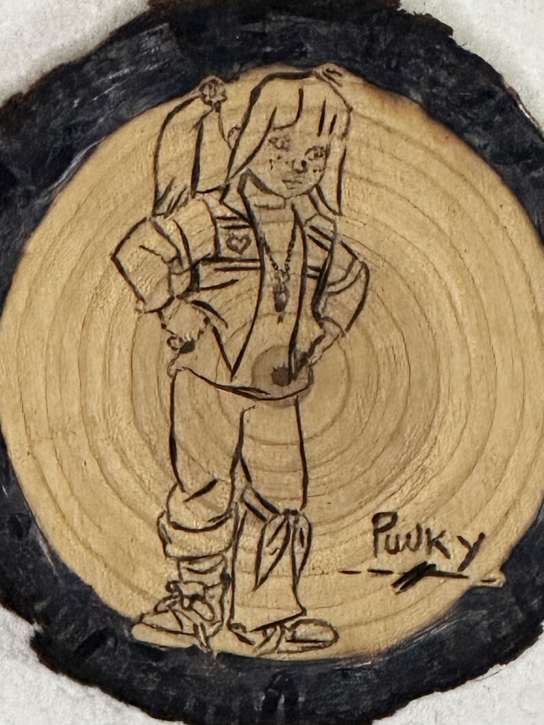 Punky Power - Wood Burned Pyrography Artwork - Etsy