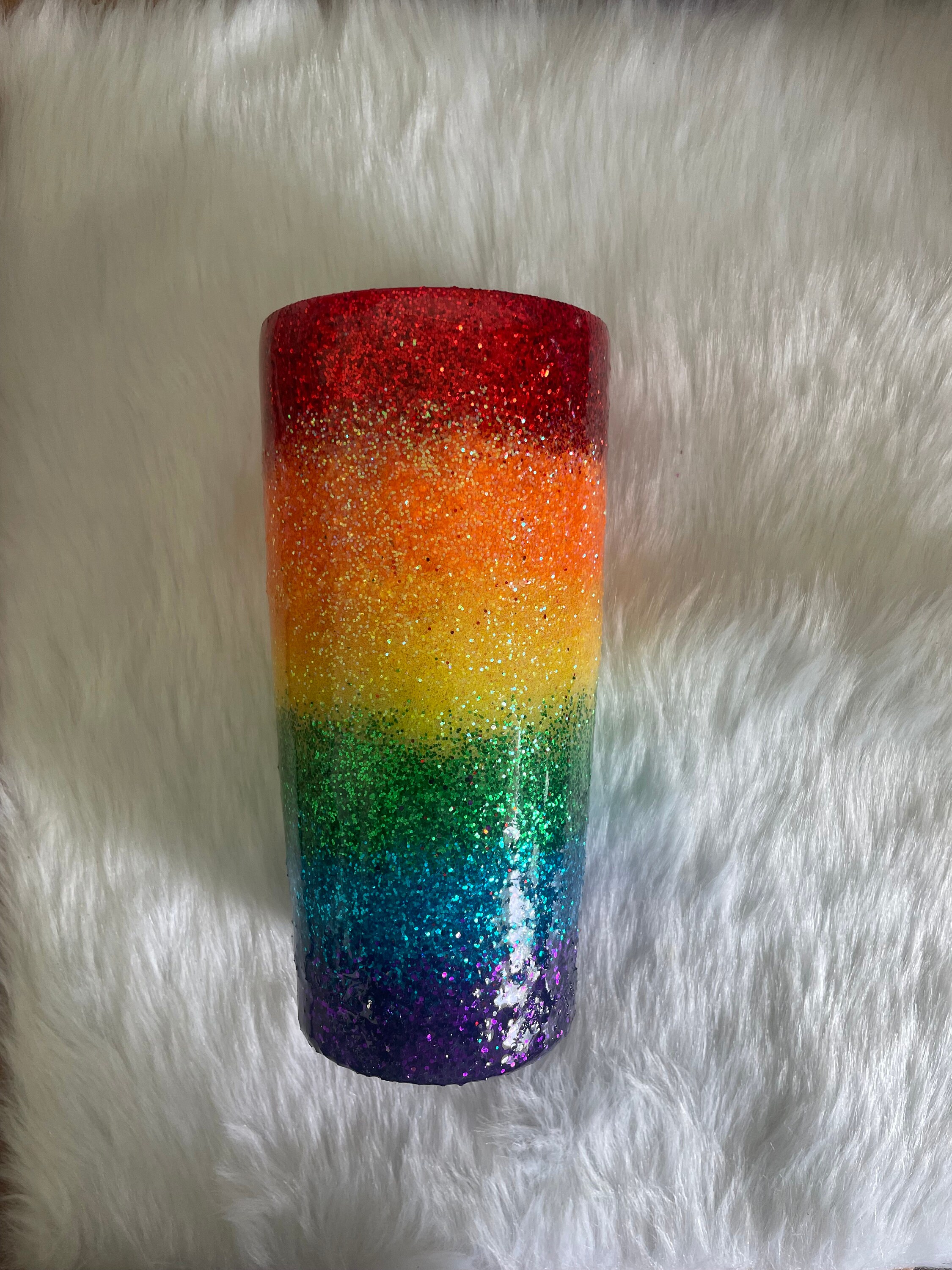 Personalized Glitter Rainbow Pride Tumbler Custom Insulated | Etsy