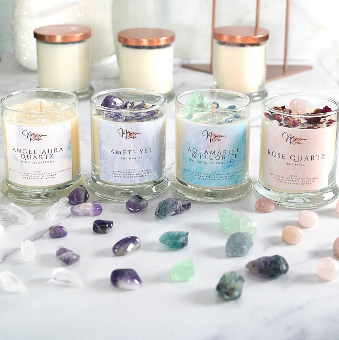Crystal Healing Gift Box, Gifts, Gemstone Candles, Gift Box, Gift Set ...