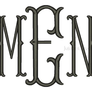 7 Sizes Fishtail Monogram Fonts, Embroidery Fonts BX, Embroidery ...