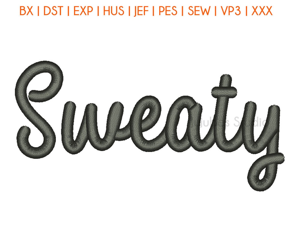 4 Sizes Sweaty Embroidery Font Embroidery Fonts BX - Etsy