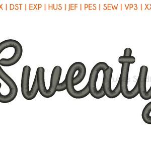 4 Sizes Sweaty Embroidery Font, Embroidery Fonts BX, Embroidery Designs ...