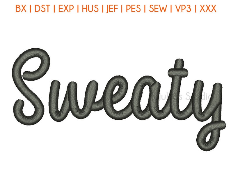 4 Sizes Sweaty Embroidery Font, Embroidery Fonts BX, Embroidery Designs ...