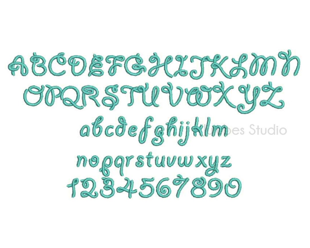 5 Sizes Lariat Embroidery Font, Embroidery Fonts BX, Embroidery Designs ...