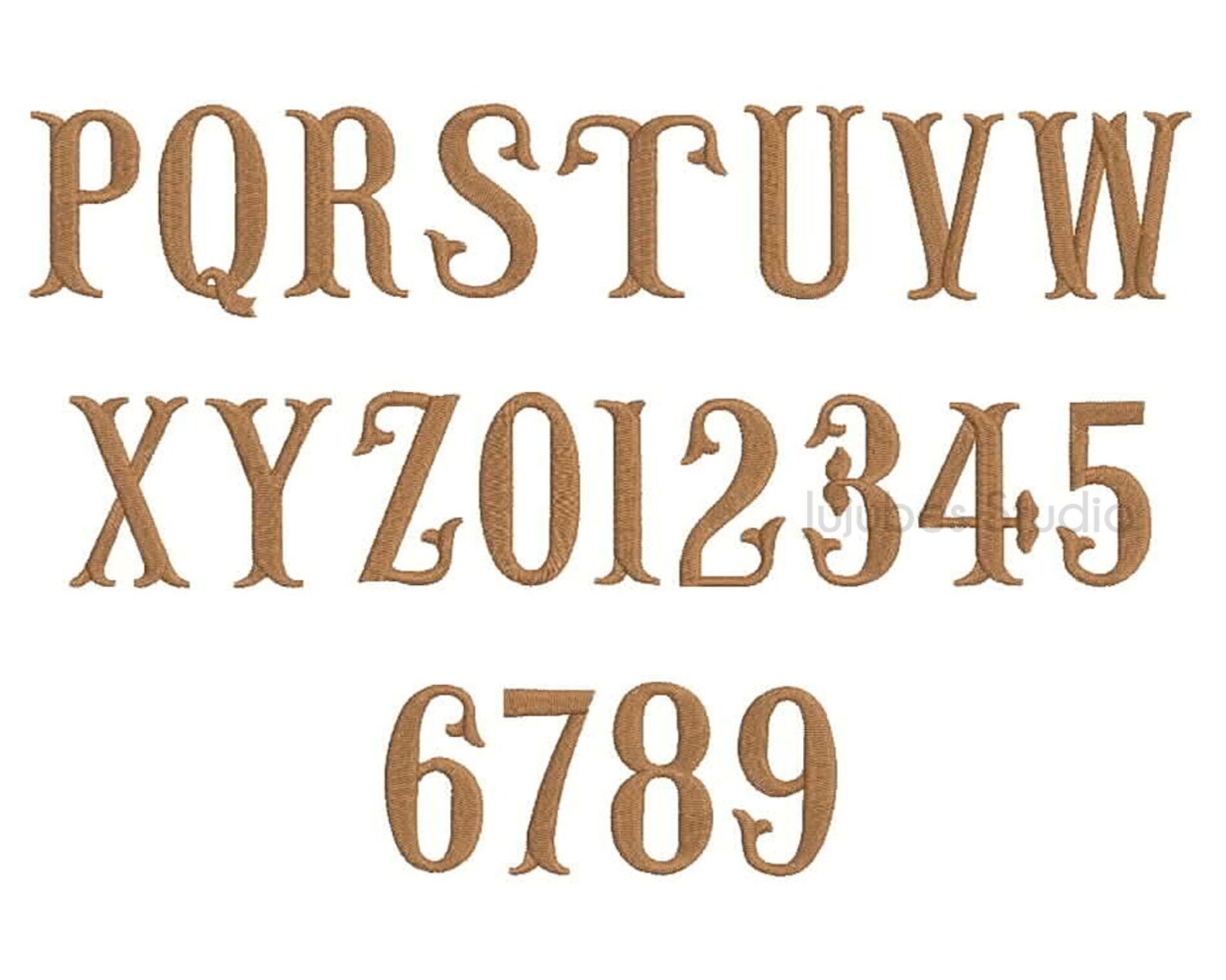 3 Sizes Fishtail Embroidery Font Embroidery Fonts BX - Etsy