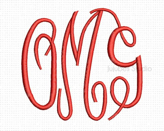 3 Sizes Fancy Monogram Fonts Embroidery Fonts BX Embroidery | Etsy