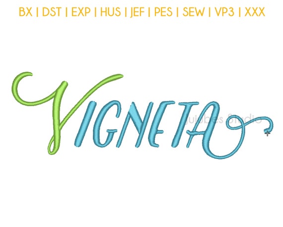 5 Sizes Set 2 Vigneta Embroidery Font Embroidery Fonts BX | Etsy